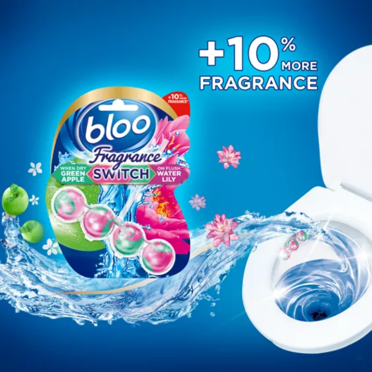 Bloo Fragrance Switch Floral Apple & Water Lily - Clean toilet bowl wi ...