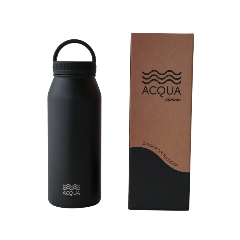 Acqua Bottle Classic 975ml in Charcoal Black – NATURALLYBABYPH CO.
