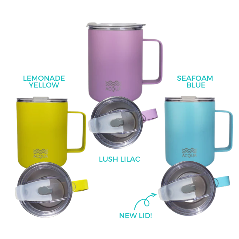 Acqua Stainless Steel Mug with Handle 2.0, 375ml Double-Wall Vacuum In ...