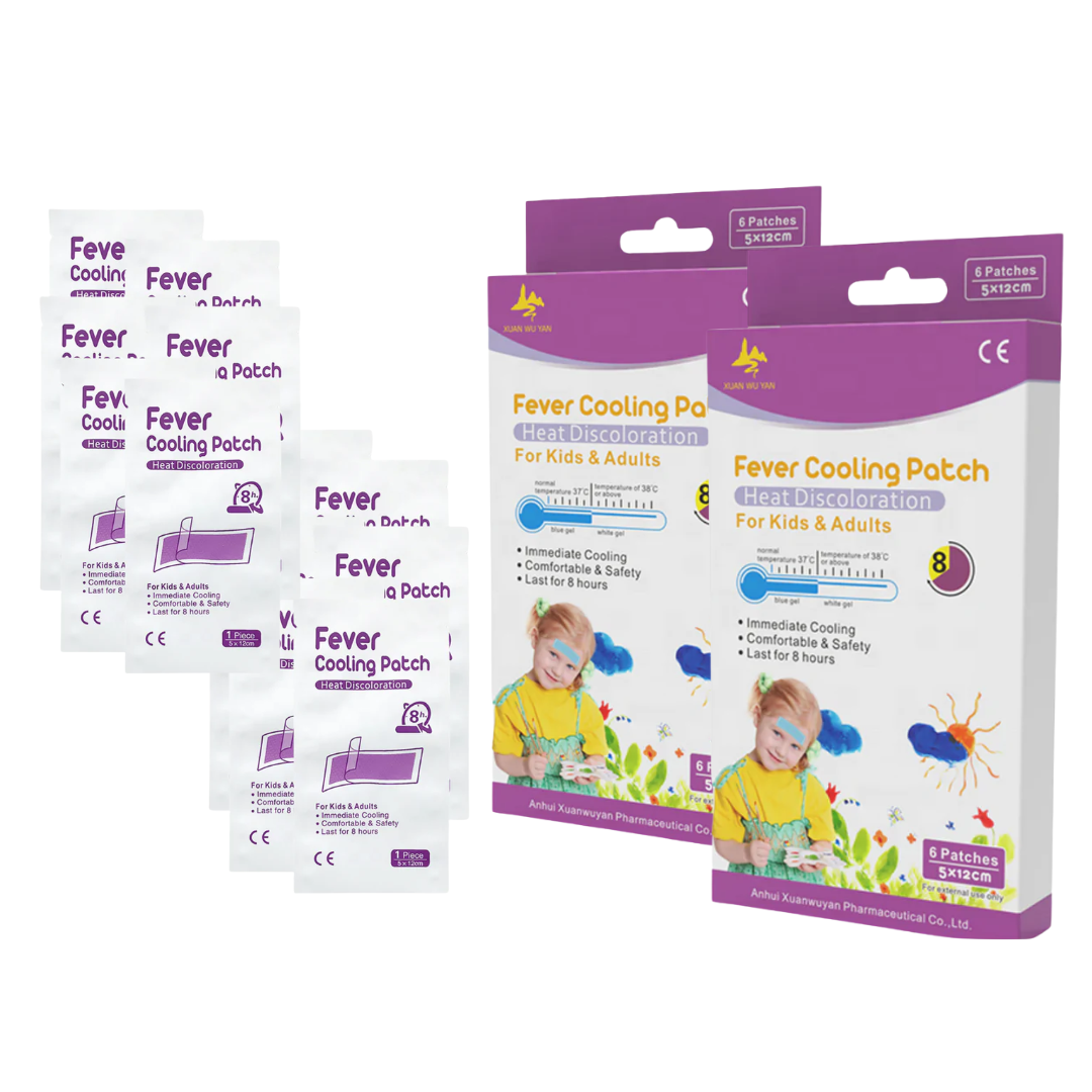 Excelgo Pharma Natural Fever Heat Discoloration Cooling Patch (6 patch ...