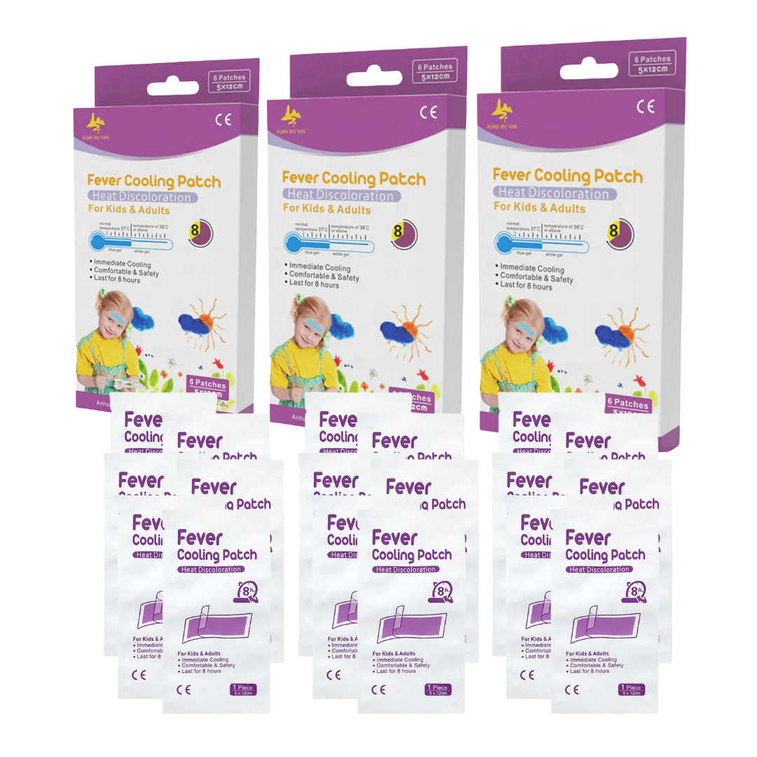Excelgo Pharma Natural Fever Heat Discoloration Cooling Patch (6 patch ...
